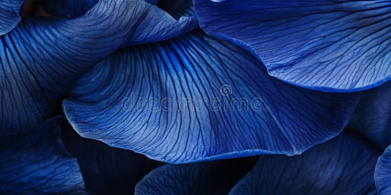 A Macro View of Deep Blue Iris Petals, with a Rich, Velvety Texture and ...