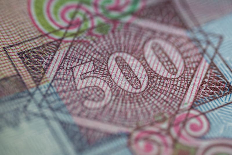 Macro View of 500 Dirham United Arab Emirate Bank Note or Bill ...