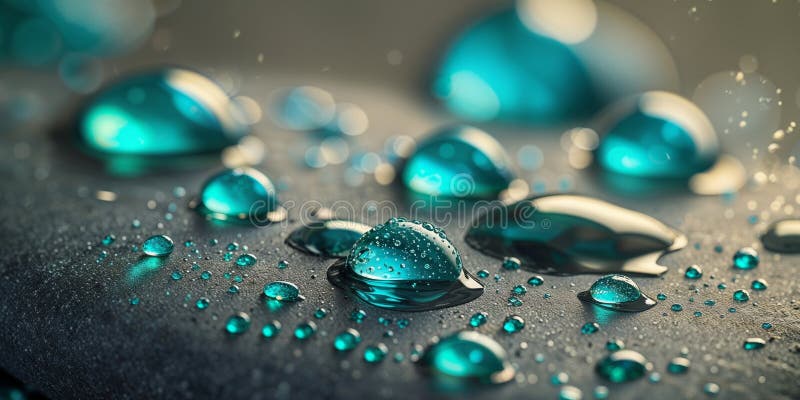 Macro View of Droplets on Smooth Stone Surface Stock Photo - Image of ...