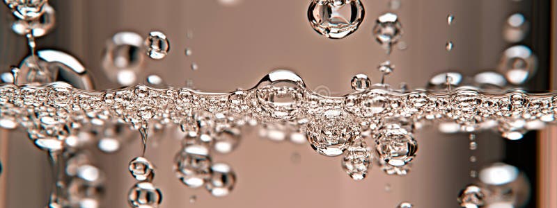 Macro View of Effervescent Bubbles Inside a Transparent Liquid ...