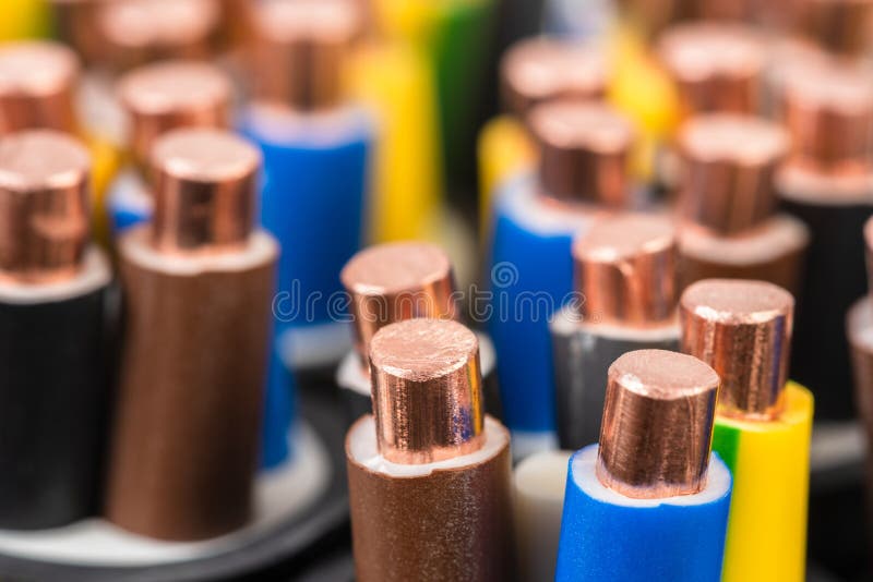Electric Copper Cable Wire Used in Electrical Installation Stock Image ...