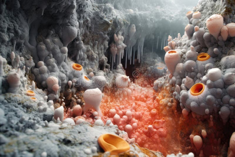 Macro View of Extremophile Bacteria Thriving in Volcanic Vents Stock ...