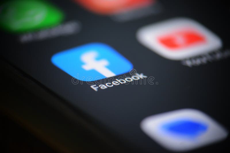 Macro View of Facebook App in a Smartphone Screen Editorial Image ...