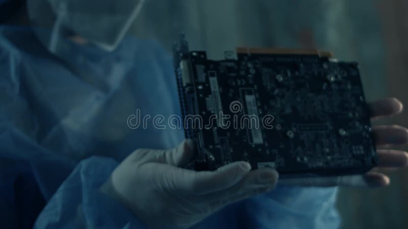 Macro View of Female Engineer`s Hands Holding and Closely Analizing a ...