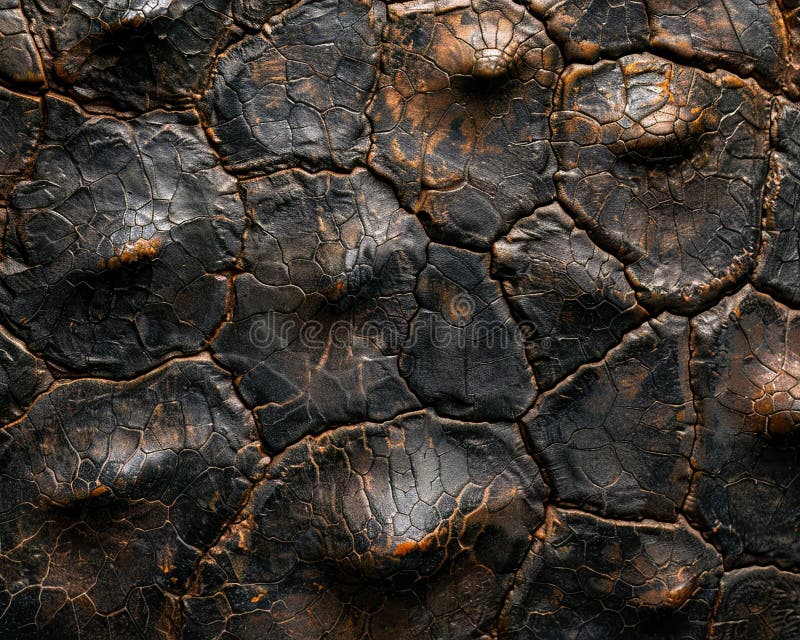 Macro View of a Fossilized Dinosaur Skin Impression Revealing the ...