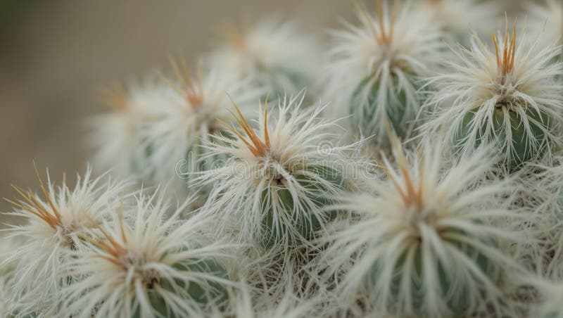 Macro View of Fuzzy Cactus Spines with Blurred Background Stock ...