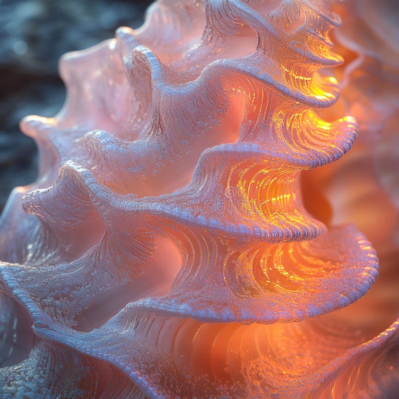 Macro View of Glowing Conch Shell Textures Stock Photo - Image of glow ...