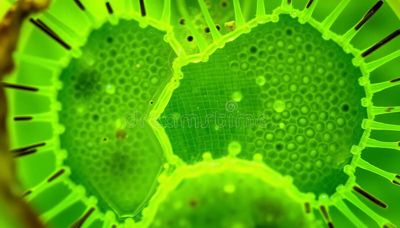 Green Cell Structure Macro, Biology Science View, Organic Pattern ...