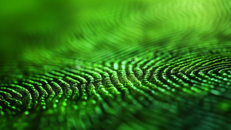 Macro View of Green Fingerprint with Textured Details and Lighting ...