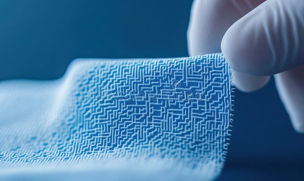 Macro View of High Tech Cleaning Cloth with Embedded Microchips and ...