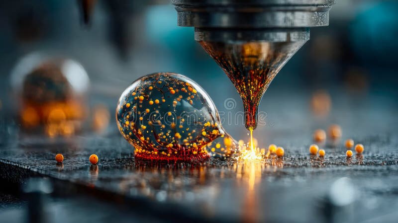 Macro View of a High-tech Lab Nozzle Dispensing Bio-liquid into a ...