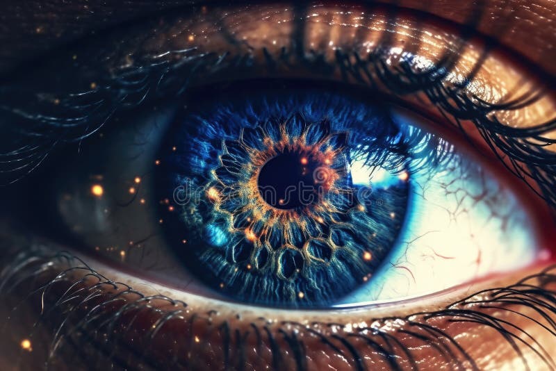 Macro View of the Human Eye Stock Illustration - Illustration of people ...