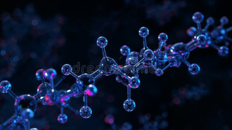 Macro View of a Hyper-detailed Molecule with Glowing Bioluminescent Highlights Stock ...
