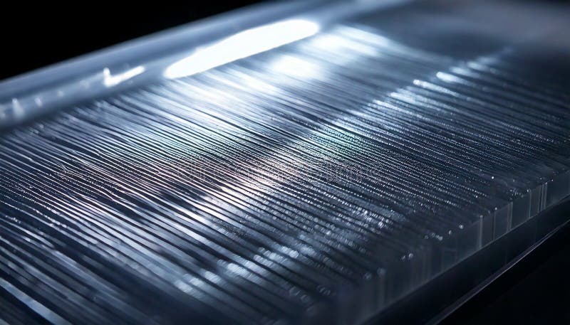 Macro View of Injection-molded Raw Plastic with Visible Tool Marks, Medium Gloss Surface, Deep ...