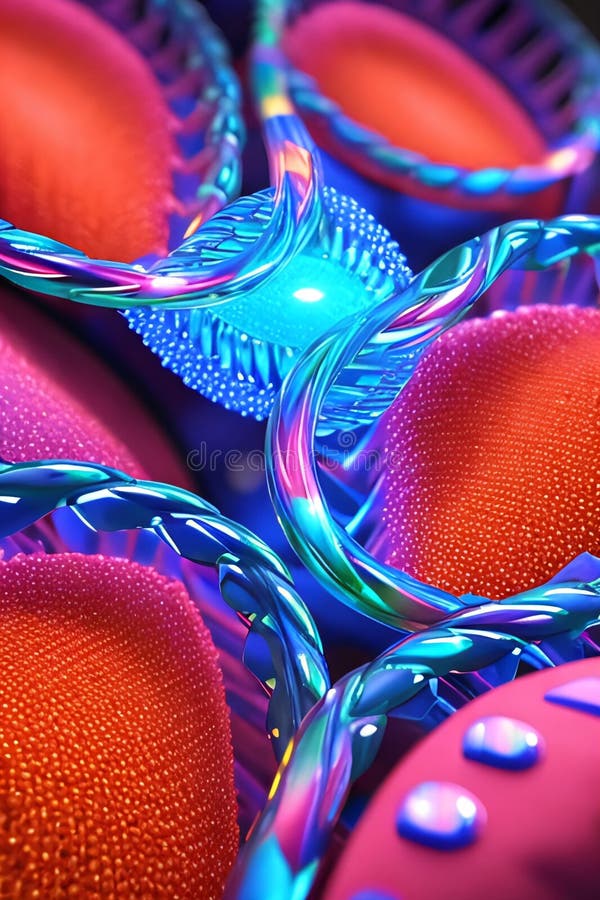 Detailed View of Microscopic Biology-themed Strains, Resembling Cell ...