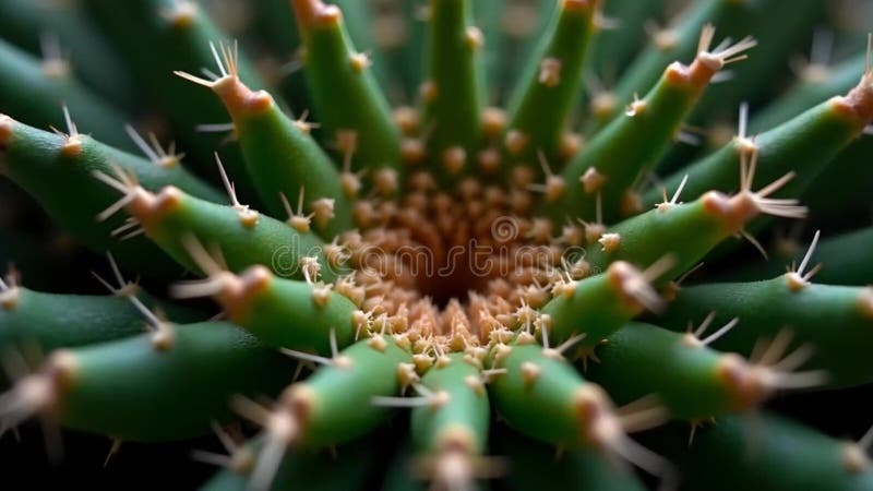 Macro View of Intricate Green Cactus Texture and Details in Botanic ...