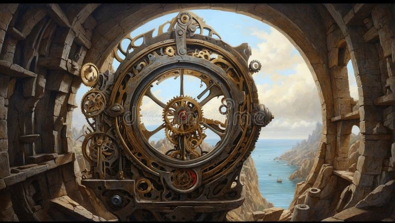 Big Machinery Cyberpunk Perpetuum Device Steampunk Grunge Macro View ...