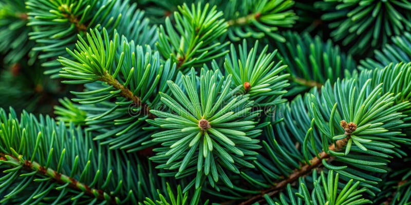 Macro View Lush Evergreen Conifer Needles Stock Illustration ...