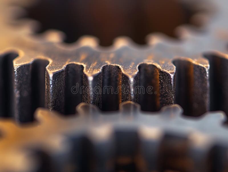 Macro View of Metal Gears stock image. Image of component - 315746033