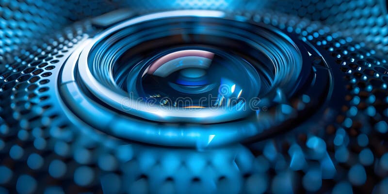 Macro View of a Metallic Microscope Lens in Closeup Detail. Concept ...