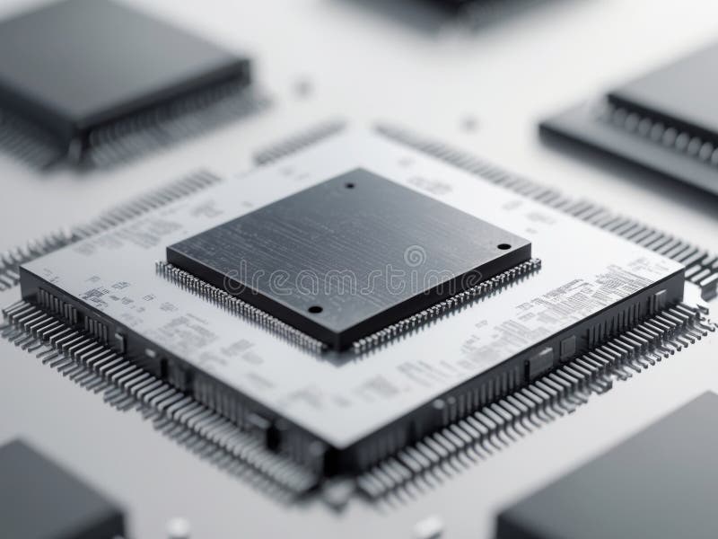 Macro View of Microchips with High Key Lighting. Stock Image - Image of ...