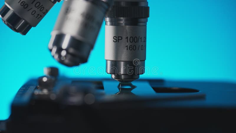Macro View of Microscope and Slide. Stock Video - Video of macro ...