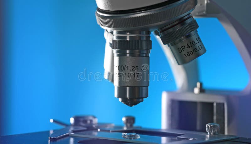 Macro View of Microscope and Slide. Stock Photo - Image of chemical ...