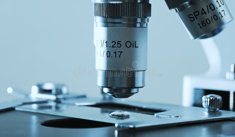 Macro View of Microscope and Slide. Stock Image - Image of discovery ...