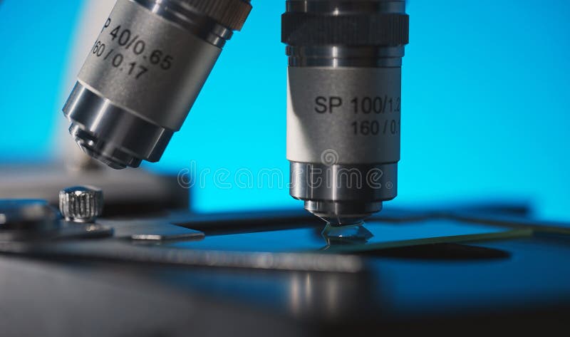 Macro View of Microscope and Slide. Stock Photo - Image of biology ...