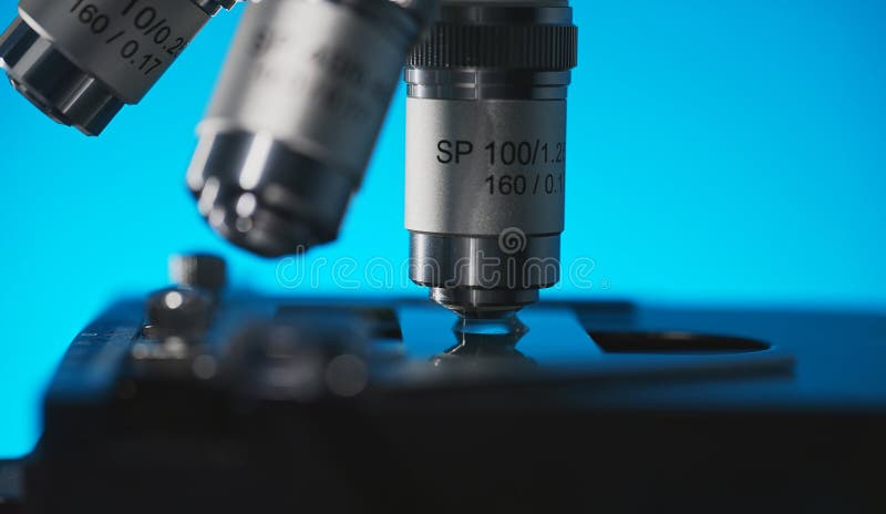 Macro View of Microscope and Slide. Stock Image - Image of analyzing ...
