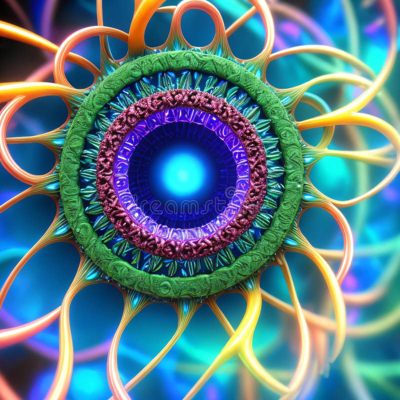 Structured Strands of Microscopic Biology-themed Patterns, Resembling ...