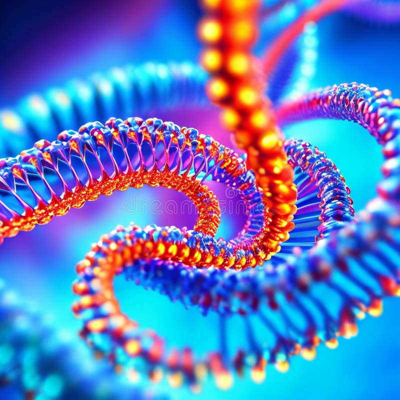 Macro View of Microscopic Biology-themed Strands, Evoking Cell Chains ...