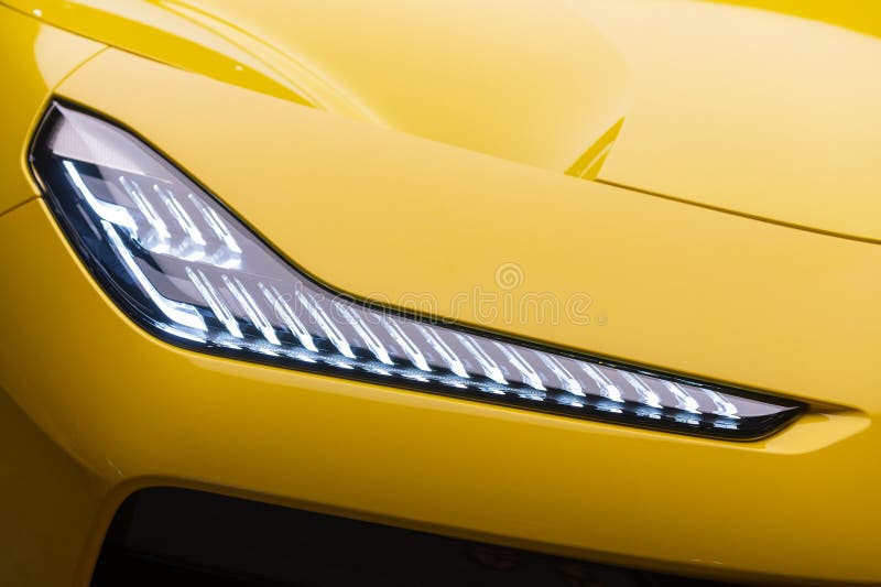 Macro View of Modern Car LED Headlight Stock Photo - Image of show ...