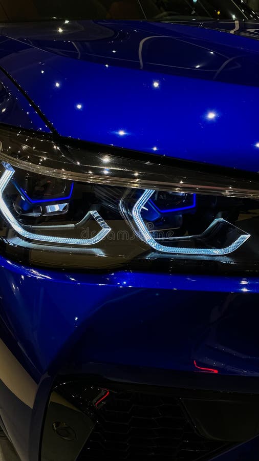 Macro View of Modern White Car Lamp Headlight. Stock Photo - Image of ...