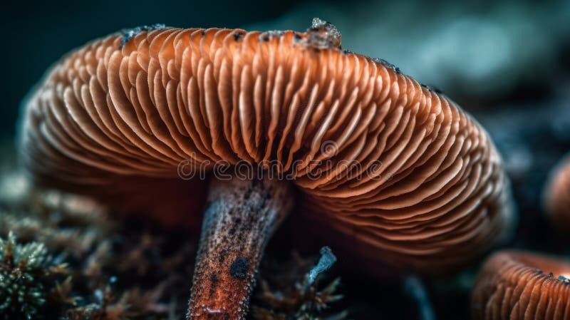 A Macro View of a Mushrooms Texture and Color. AI Generated Stock ...