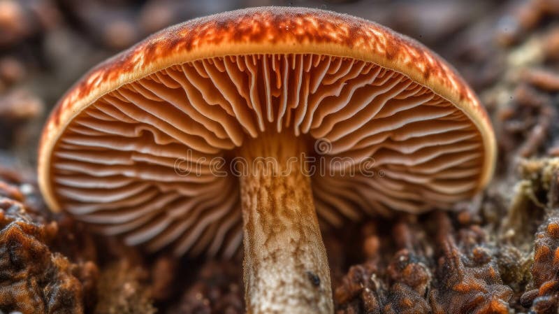 A Macro View of a Mushrooms Texture and Color. AI Generated Stock ...