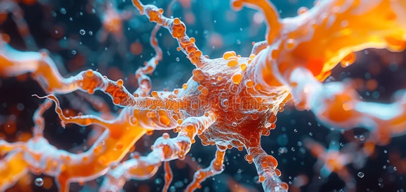 Macro View of Neuron Inside Brain Stock Illustration - Illustration of ...