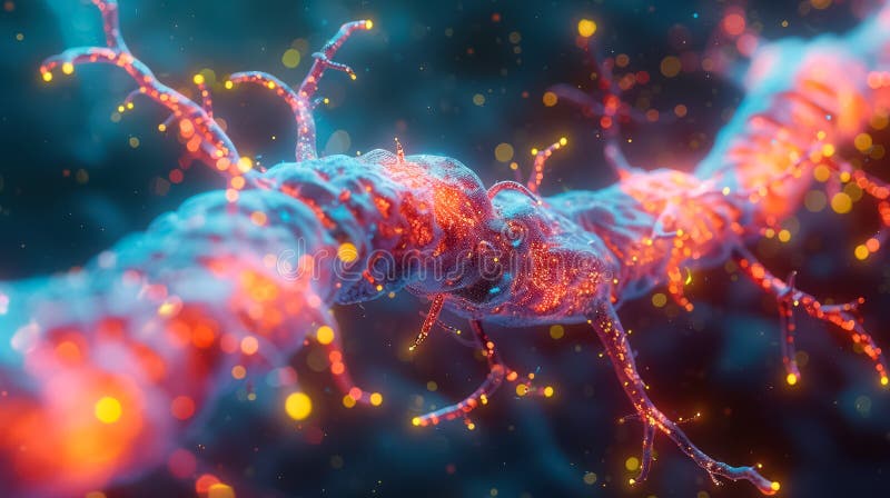 Macro View of Neuron Inside Brain Stock Illustration - Illustration of ...