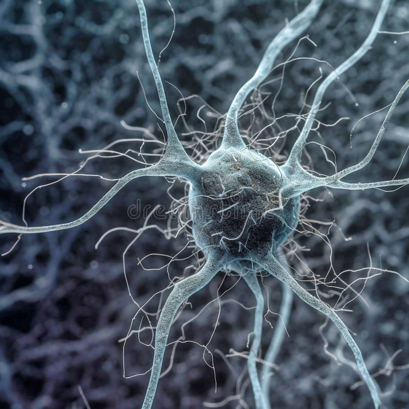 A Macro View of a Neuron Inside a Brain Nerve Cell, Generative AI Stock ...