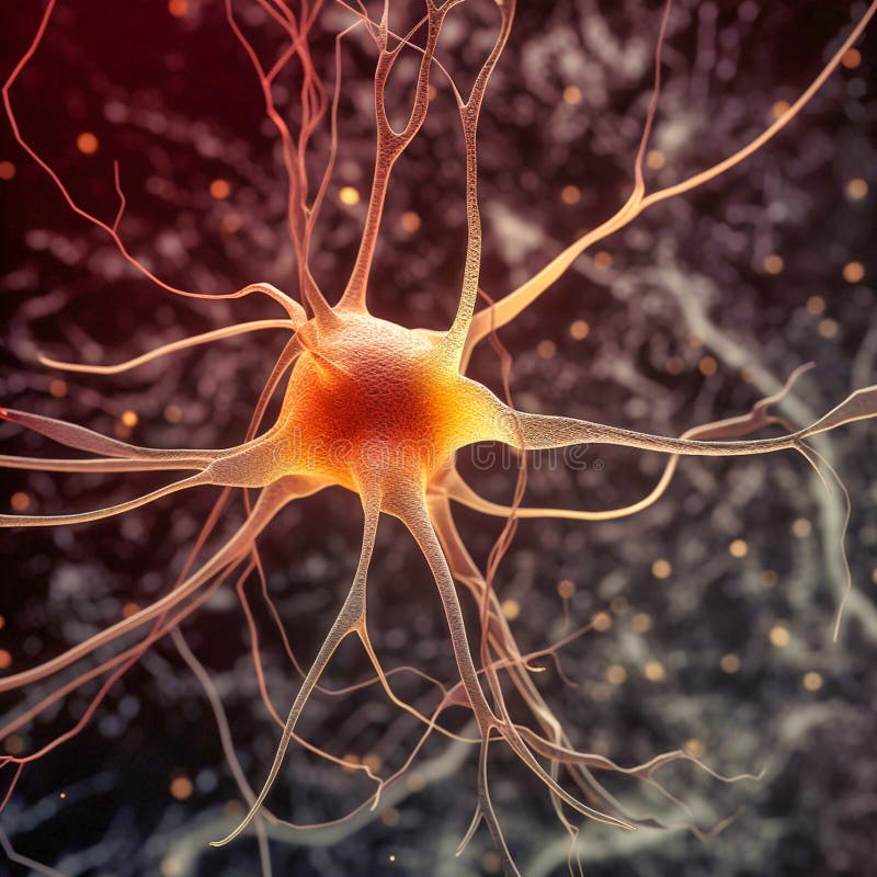 A Macro View of a Neuron Inside a Brain Nerve Cell, Generative AI Stock ...