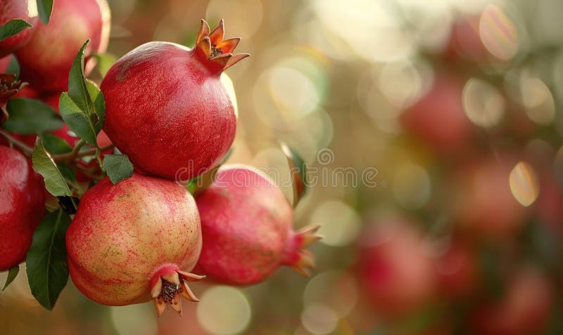 Macro View of Pomegranates with the Crown Visible Stock Image - Image ...