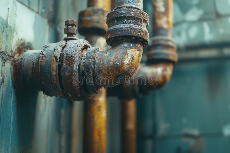Corroded Pipe Joint Showcasing Rust Deterioration Industrial Setting ...