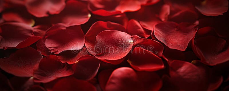 A Macro View of Rich, Dark Red Rose Petals, with Velvety Textures and ...