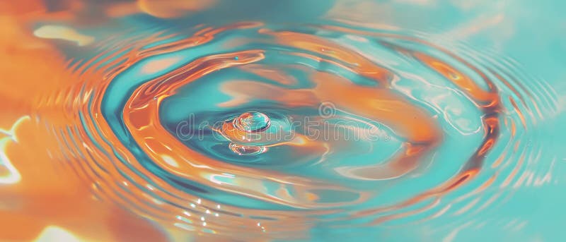 Macro View of Ripples in Water Creating an Abstract Play of Colors and ...