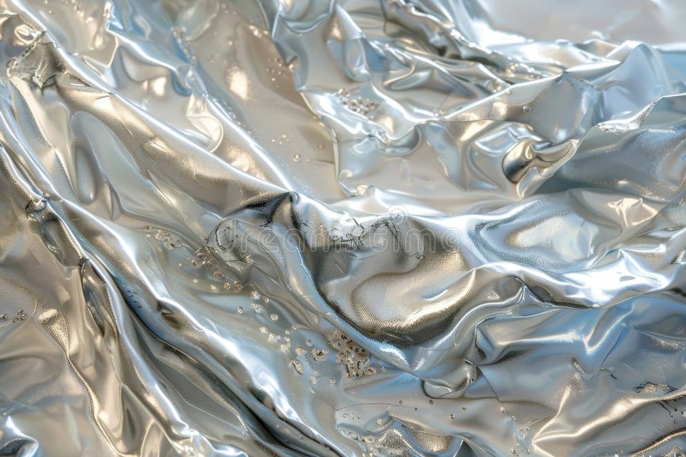 Macro View of Shimmering Silver and Baby Blue Metallic Surface, Layers ...