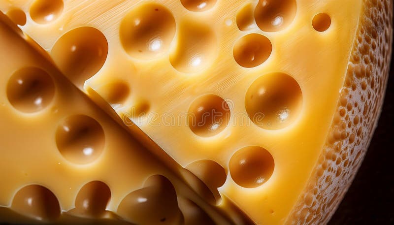 A Close-up View of Hard Cheese Texture Revealing Fine Grains and Subtle ...