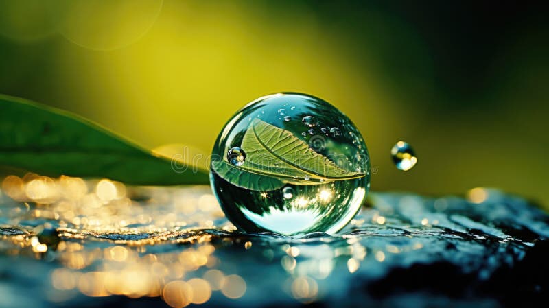 Macro View of a Single Water Droplet Stock Illustration - Illustration ...