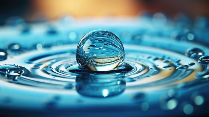 Macro View of a Single Water Droplet Stock Illustration - Illustration ...