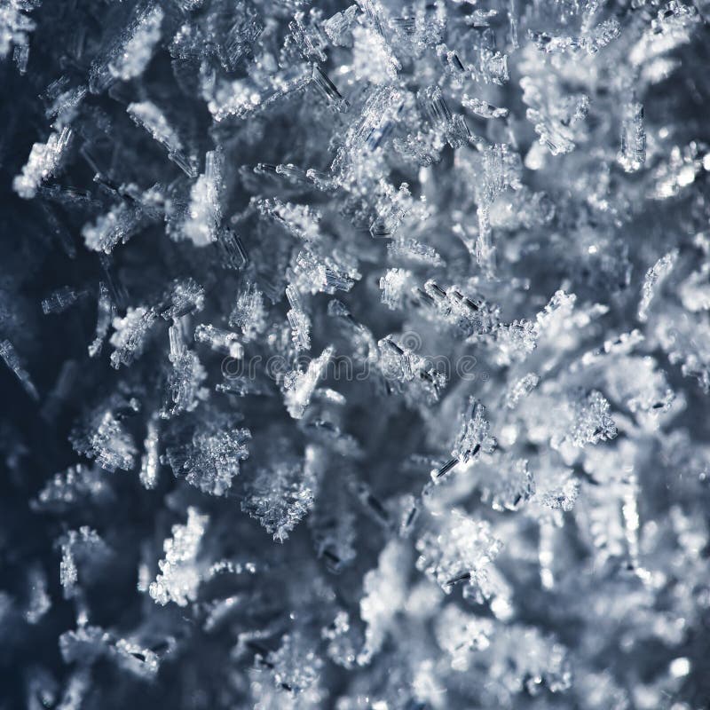 Macro View of Snowflakes, Snow Crystals. Abstract Winter Background ...