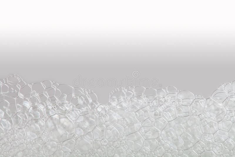 Macro View Soapy Bubbles Foam. Suds and Shower Texture. Beige White ...